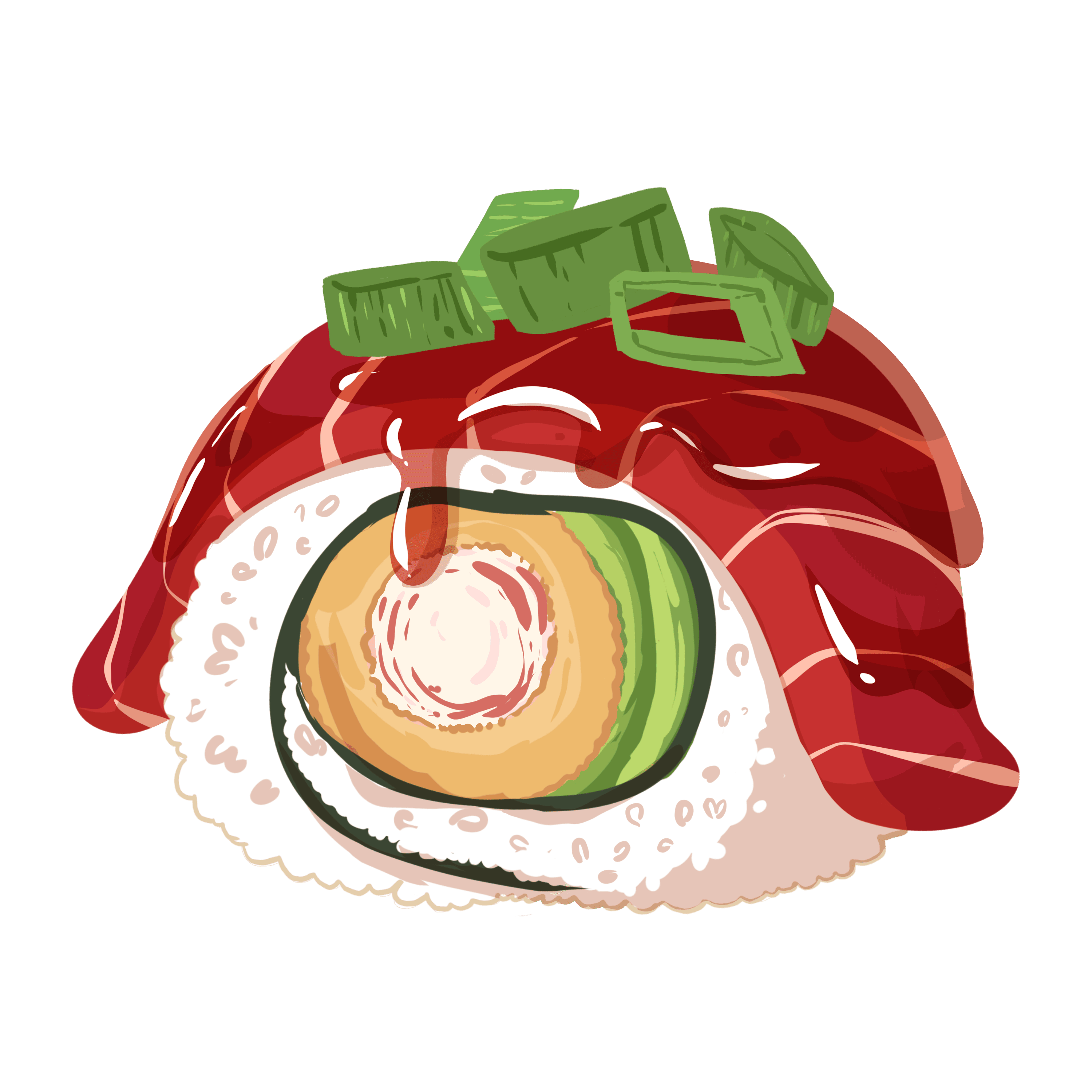 Sushi Roll Drawing